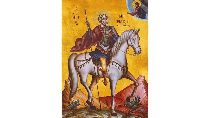 Saint Menas Icon St Mina Saint Minas Saint Mena St Meena - Etsy
