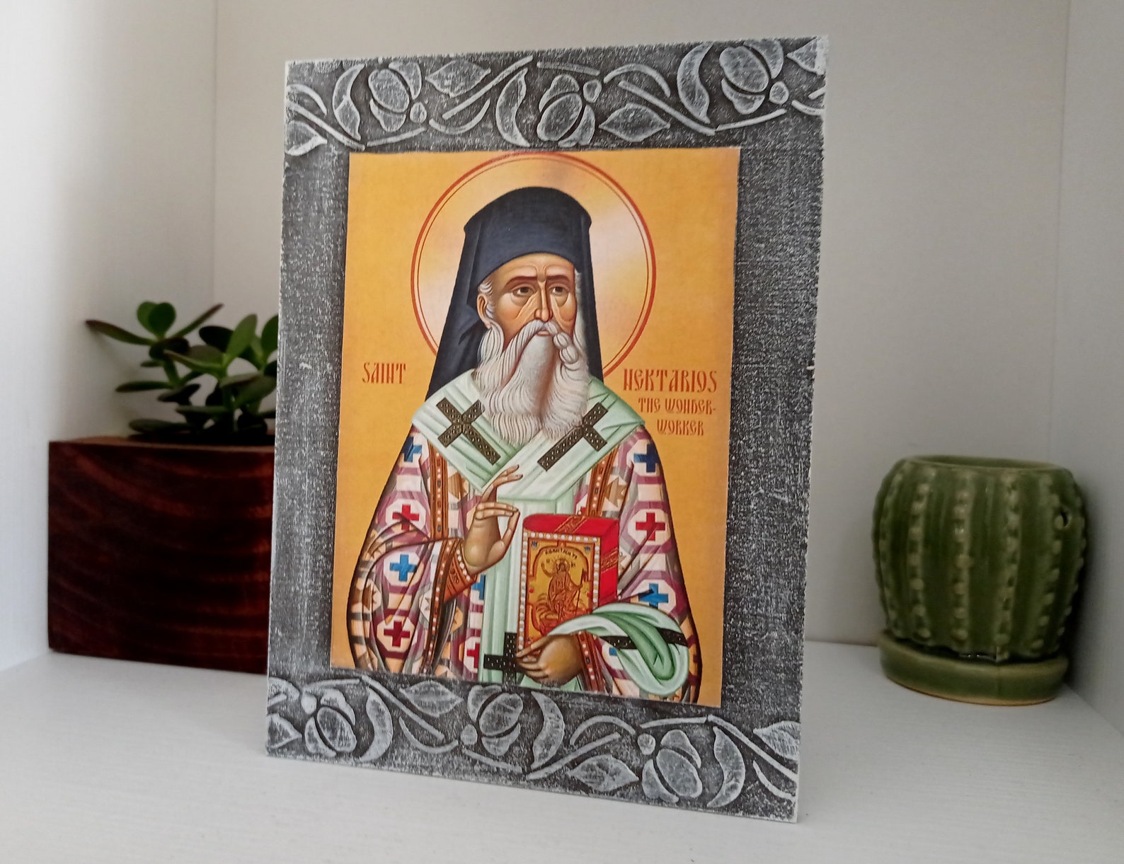 Saint Nectarius of Aegina Orthodox Icon, St Nectarios Aegina, Saint ...