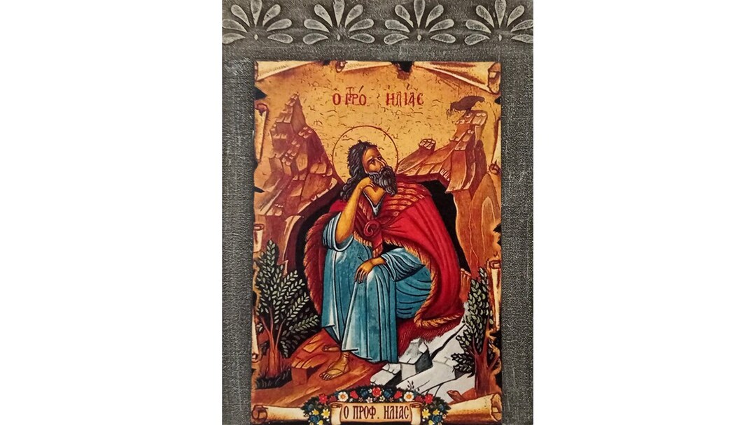 Saint Elijah Icon, Orthodox Christian Art, Prophet Elias Wooden Plaque ...