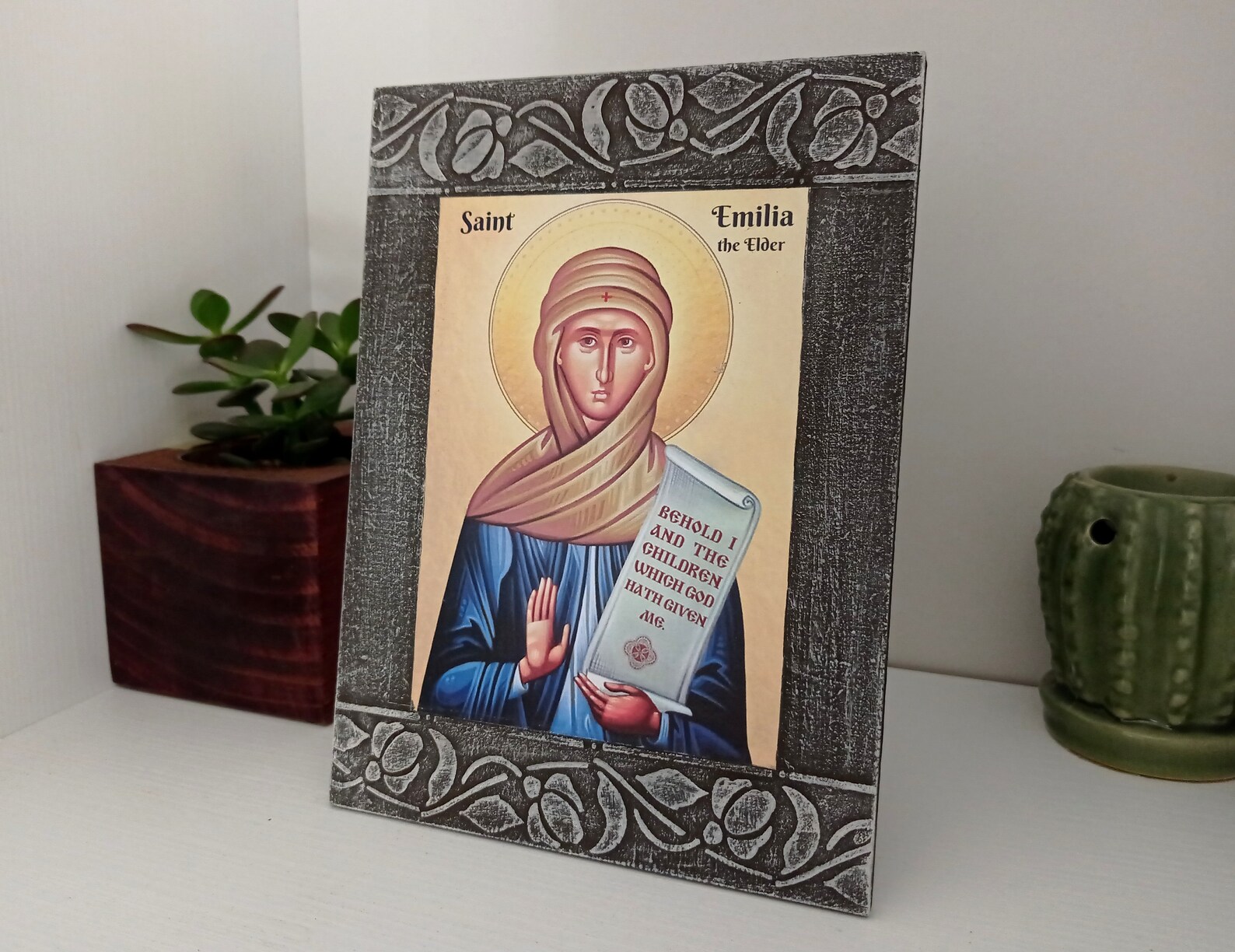 Saint Emilia the Elder Orthodox Icon, St Emmelia Wooden Plaque ...