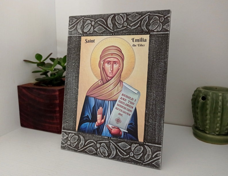 Saint Emilia the Elder Orthodox Icon, St Emmelia Wooden Plaque ...