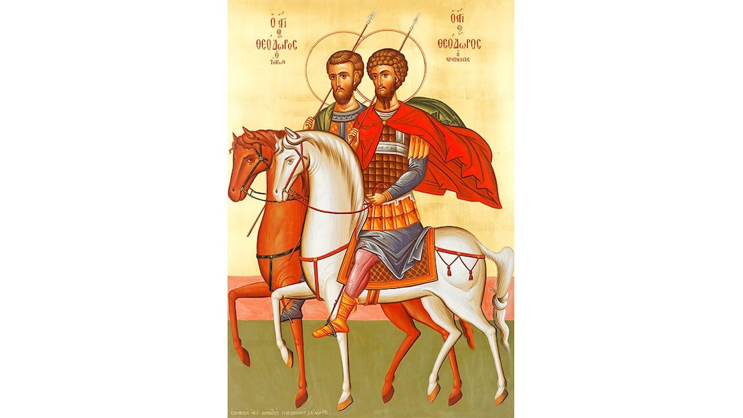 Saint Theodore Stratelates and Saint Theodore Tyron Handmade Greek ...