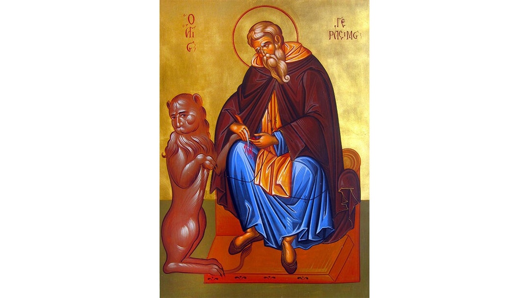 Saint Jerome Religious Icon, Greek Orthodox Art Saint Gerasimus of ...