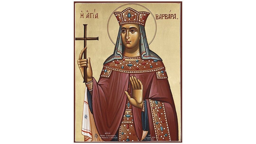 Saint Barbara Icon, Traditional Byzantine Christian Art, Female Saints ...