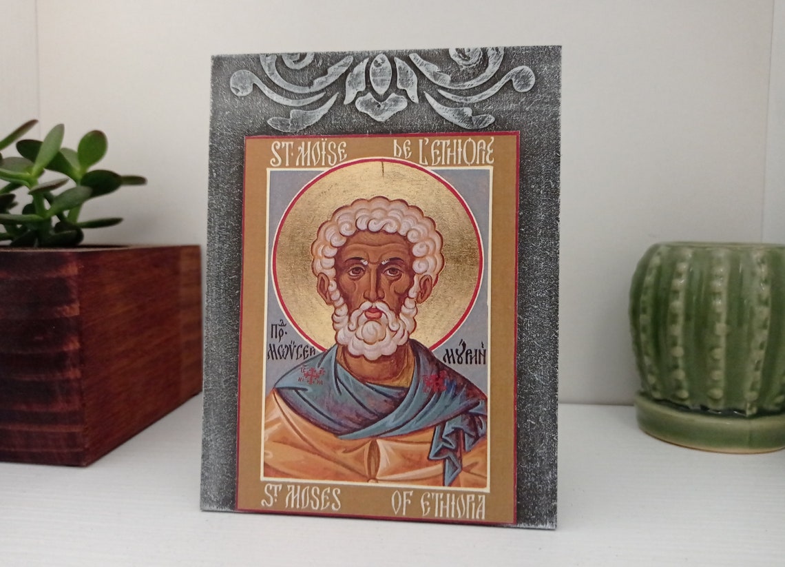 Saint Moses the Ethiopian St Moses the Black Orthodox Icon - Etsy