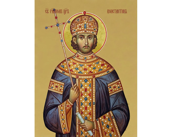 Saint Constantine Icon the Great, Handmade Greek Orthodox Icon of St ...