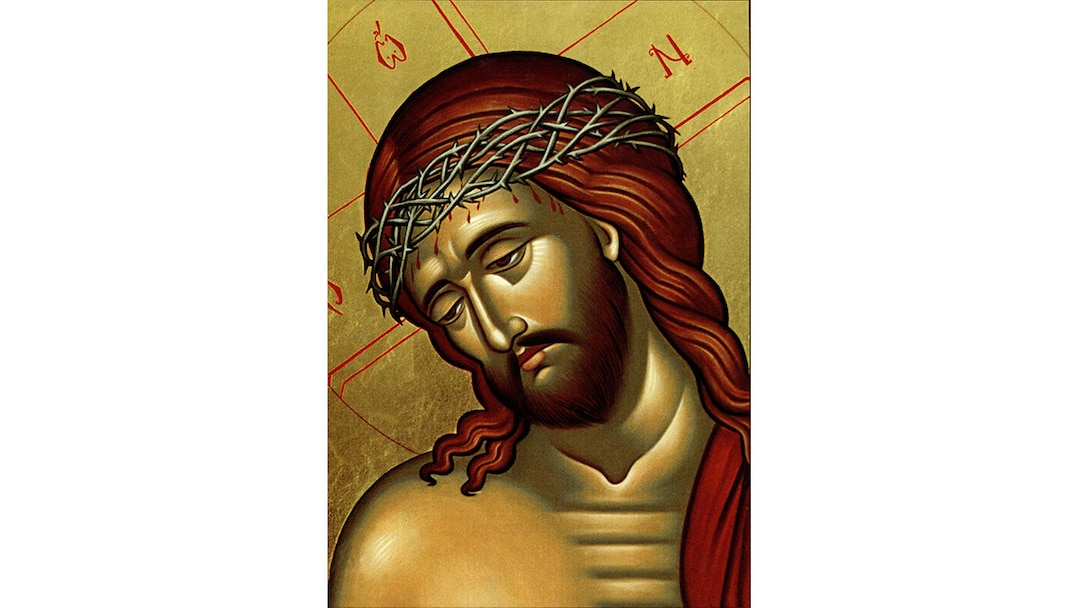 Jesus Christ Crown of Thorns Icon, Greek Orthodox Art, Jesus Suffering ...