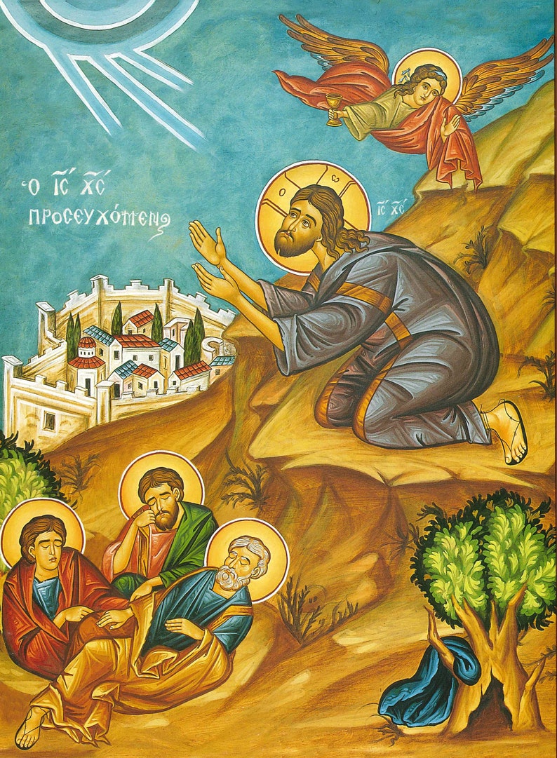 Jesus in the Garden Orthodox Icon Jesus Praying in Gethsemane - Etsy