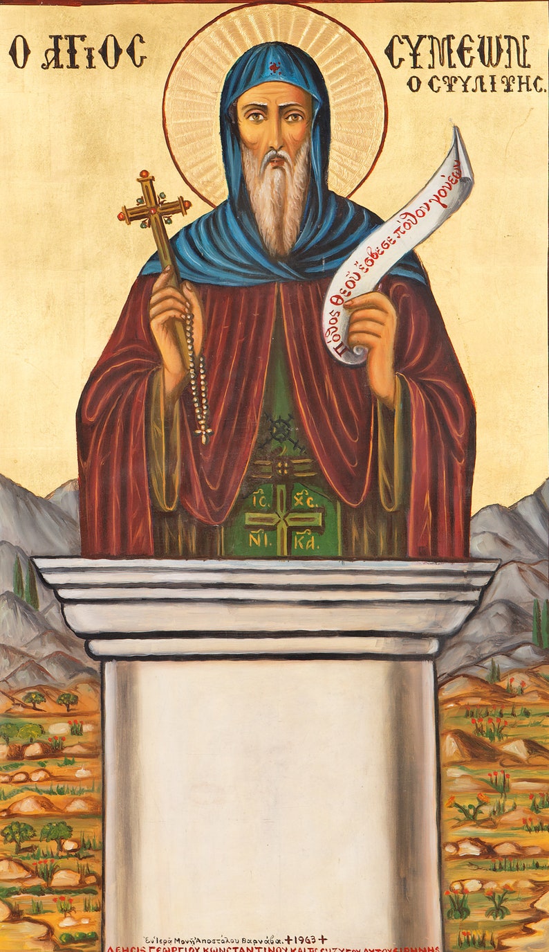 Saint Simeon Stylites Saint Symeon the Stylite Simeon | Etsy