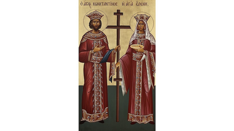 Saint Constantine and Helen Orthodox Icon, Byzantine Art, Greek Church ...