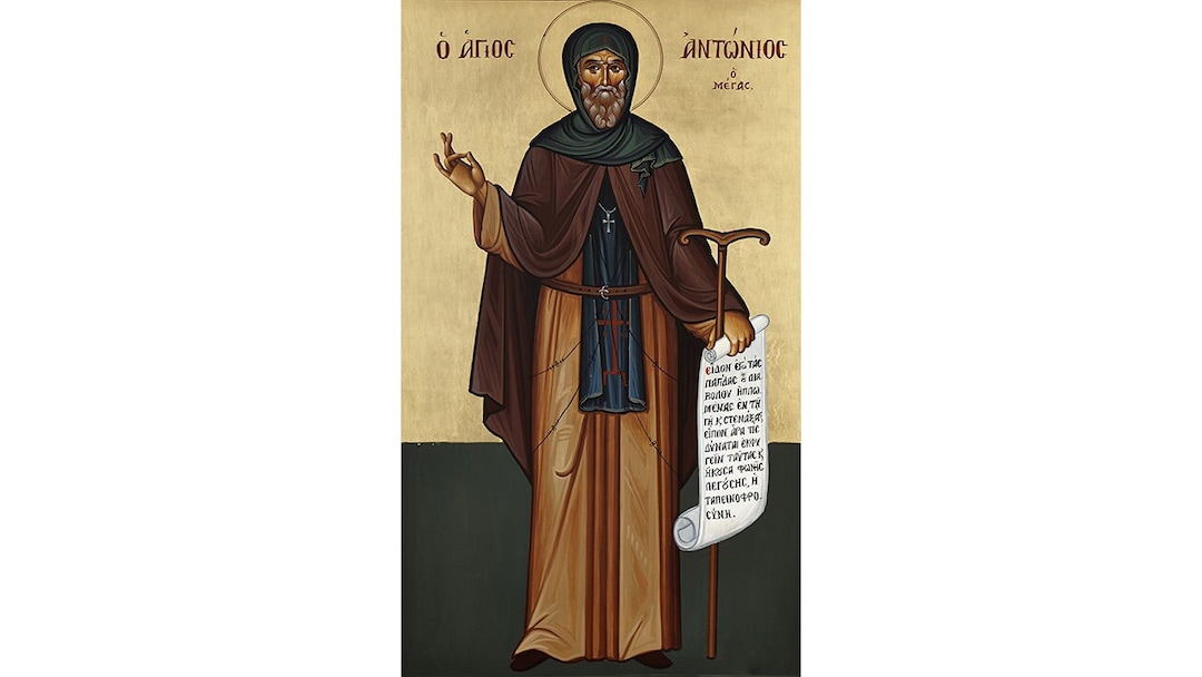 Saint Anthony the Great Orthodox Icon, St Anthony Art, Monastery Gifts ...