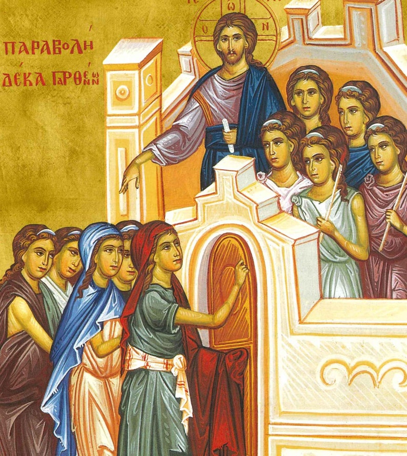 The Parable of the Ten Virgins Orthodox Icon, Wise and Foolish Virgins ...