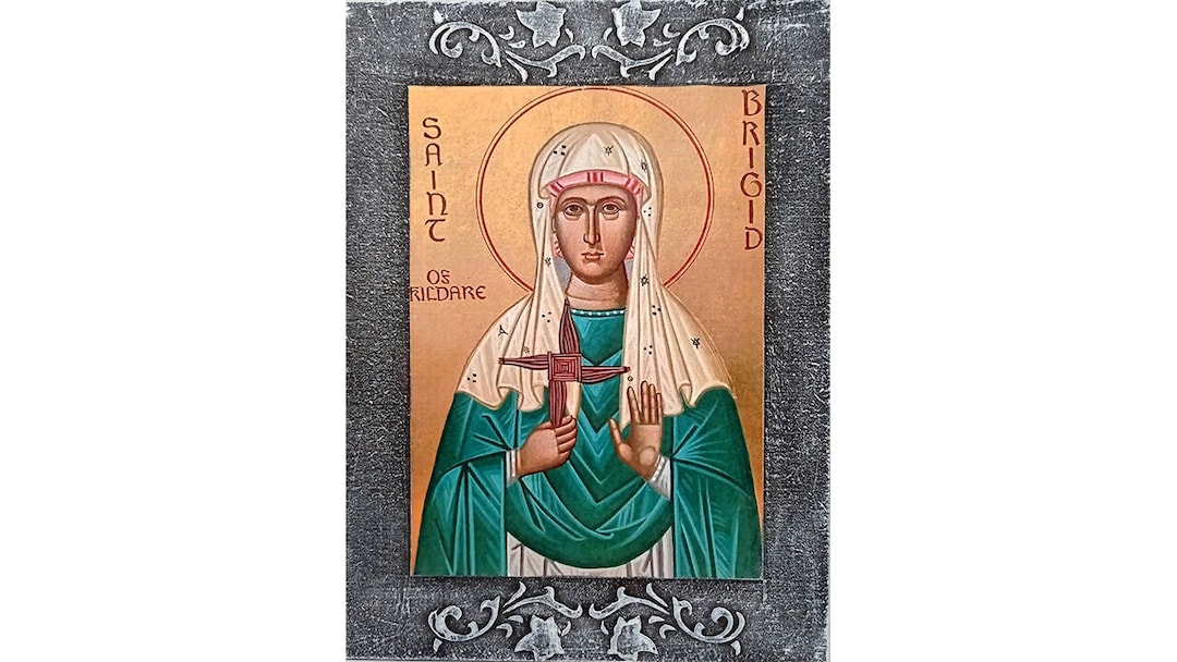 Saint Brigid of Kildare, St Brigid Catholic Icon, Saint Artwork, Irish ...