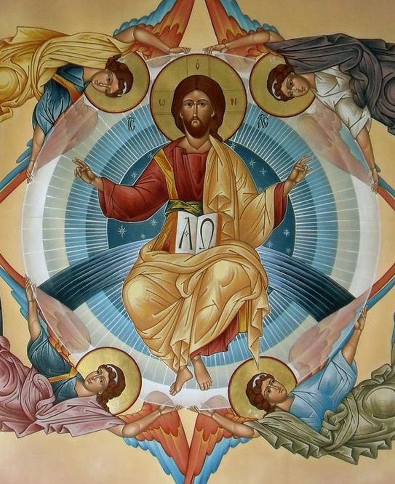 Jesus in Heaven Orthodox Icon Our God in Glory Ascension - Etsy