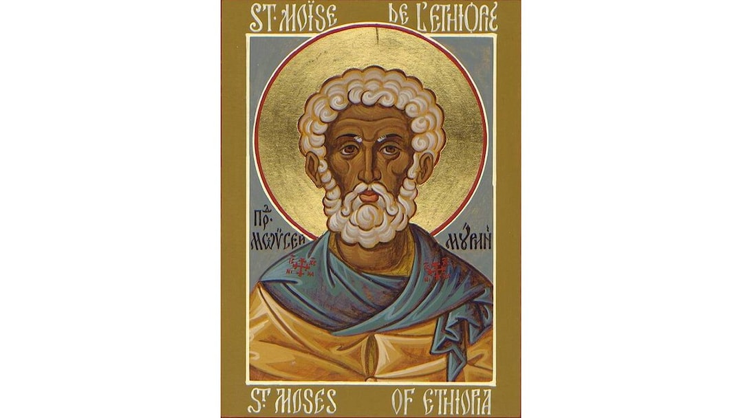 Saint Moses the Ethiopian, St Moses the Black Orthodox Icon, Abba Moses ...