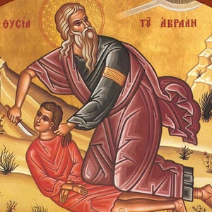 Sacrifice of Abraham Orthodox Icon, the Binding of Isaac Icon, Old ...