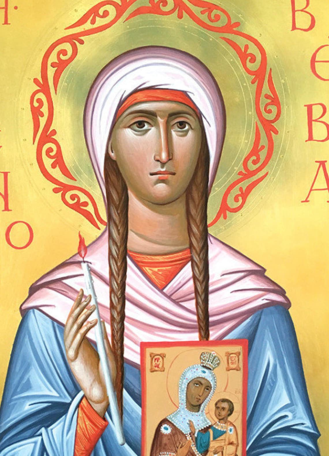 Saint Genevieve of Paris St Genevieve Orthodox Icon Sancta | Etsy