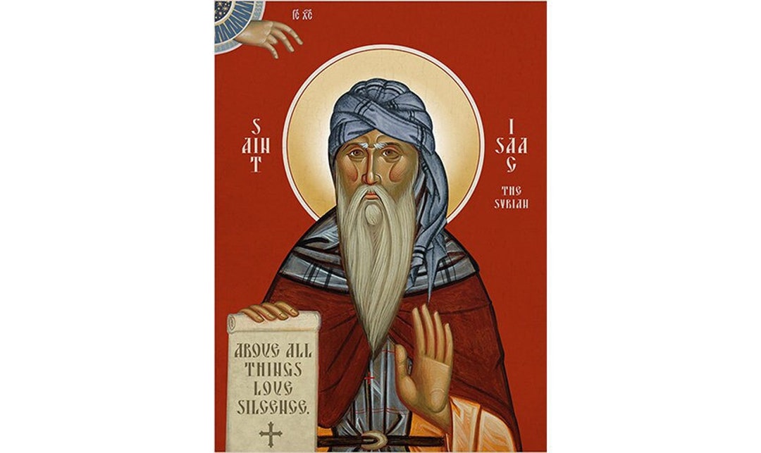Saint Isaac the Syrian Wood Icon, St Isaac of Nineveh Orthodox Icon ...