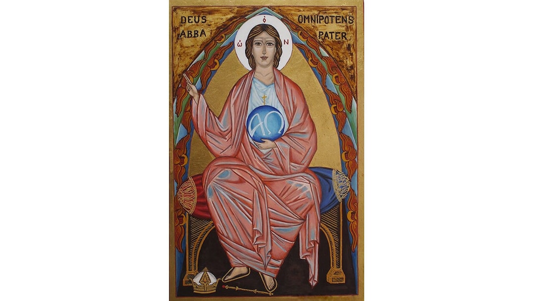 Deus Omnipotens Abba Pater Icon, Merciful God the Father, Abba Jesus Icon, Handmade Wooden Icon ...