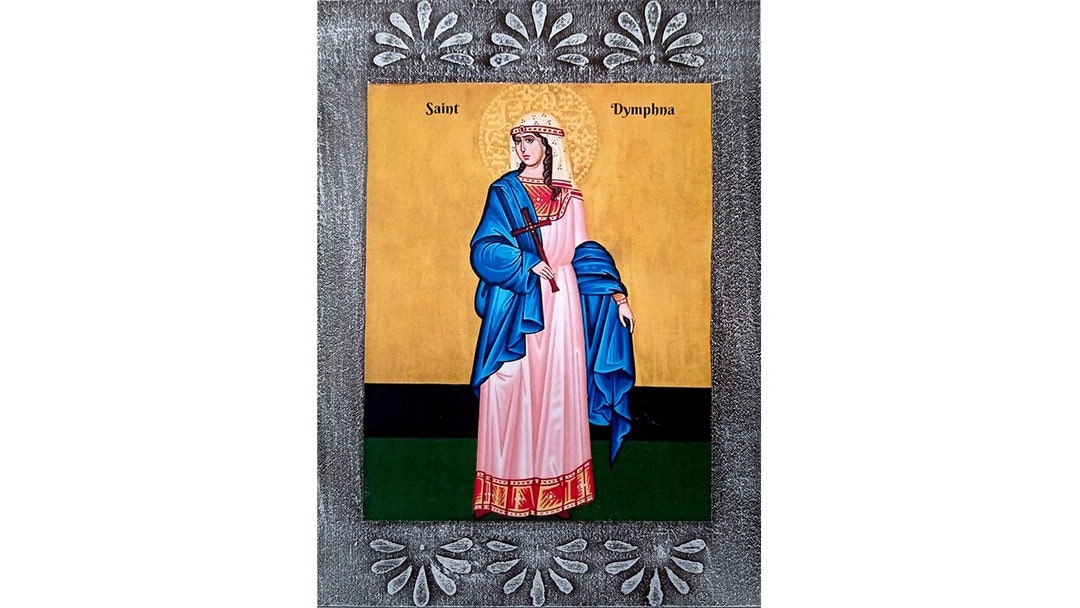 Saint Dymphna Patron Saint of Artists, St Dymphna of Ireland Icon, St ...