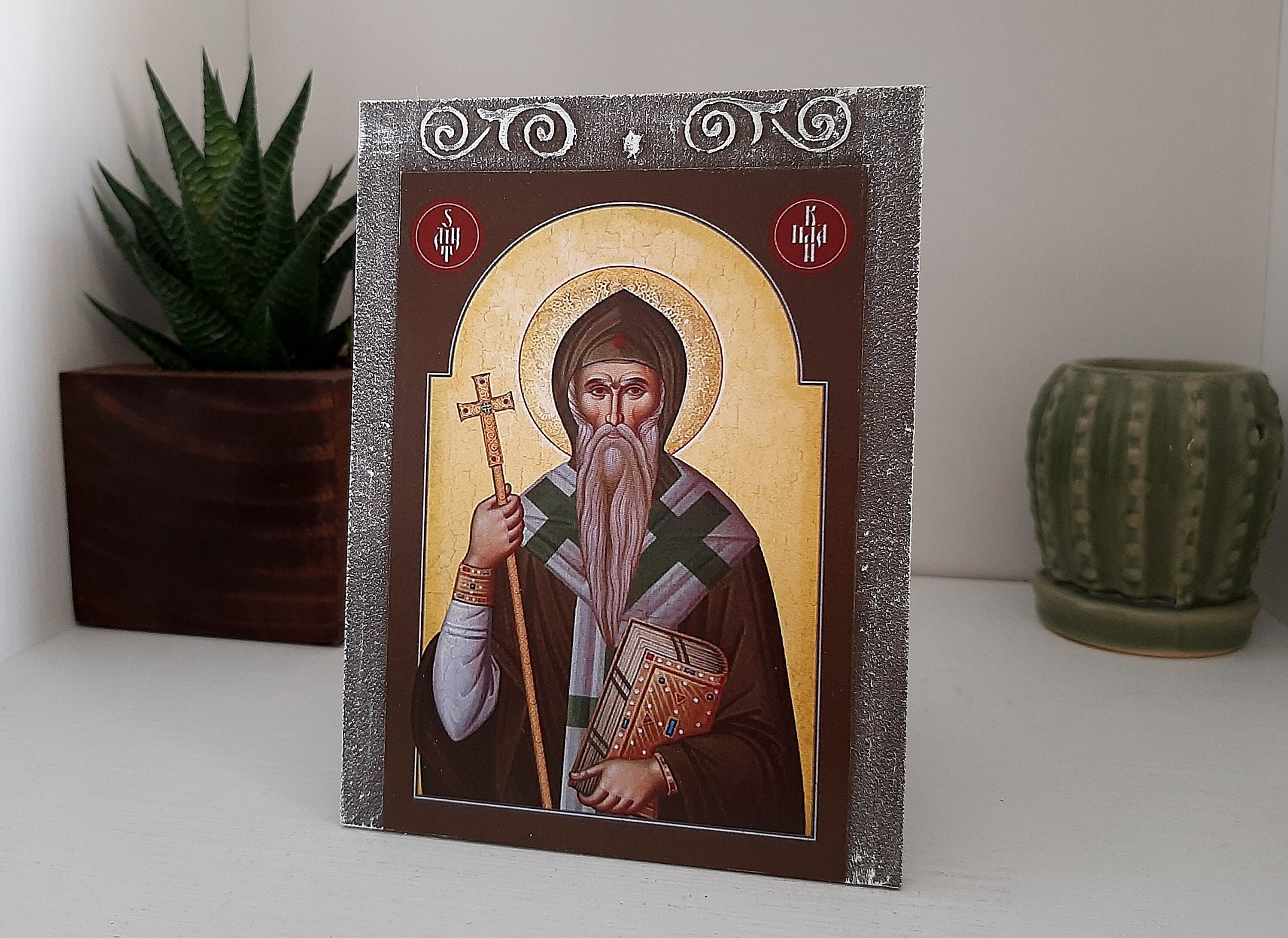 Saint Kilian Icon Irish Saints Icons Bishop Kilian Saints - Etsy