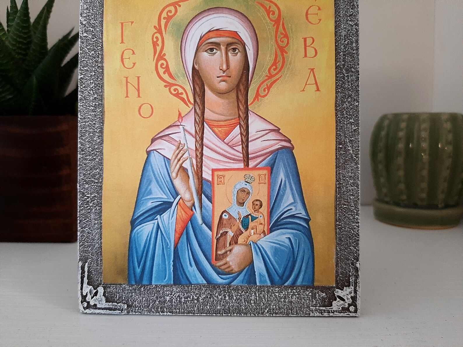 Saint Genevieve icon St Genevieve of Paris Sancta Genovefa | Etsy