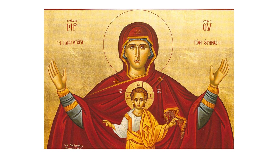 Our Lady of the Sign Icon Panagia Platytera the Sign of Mary - Etsy