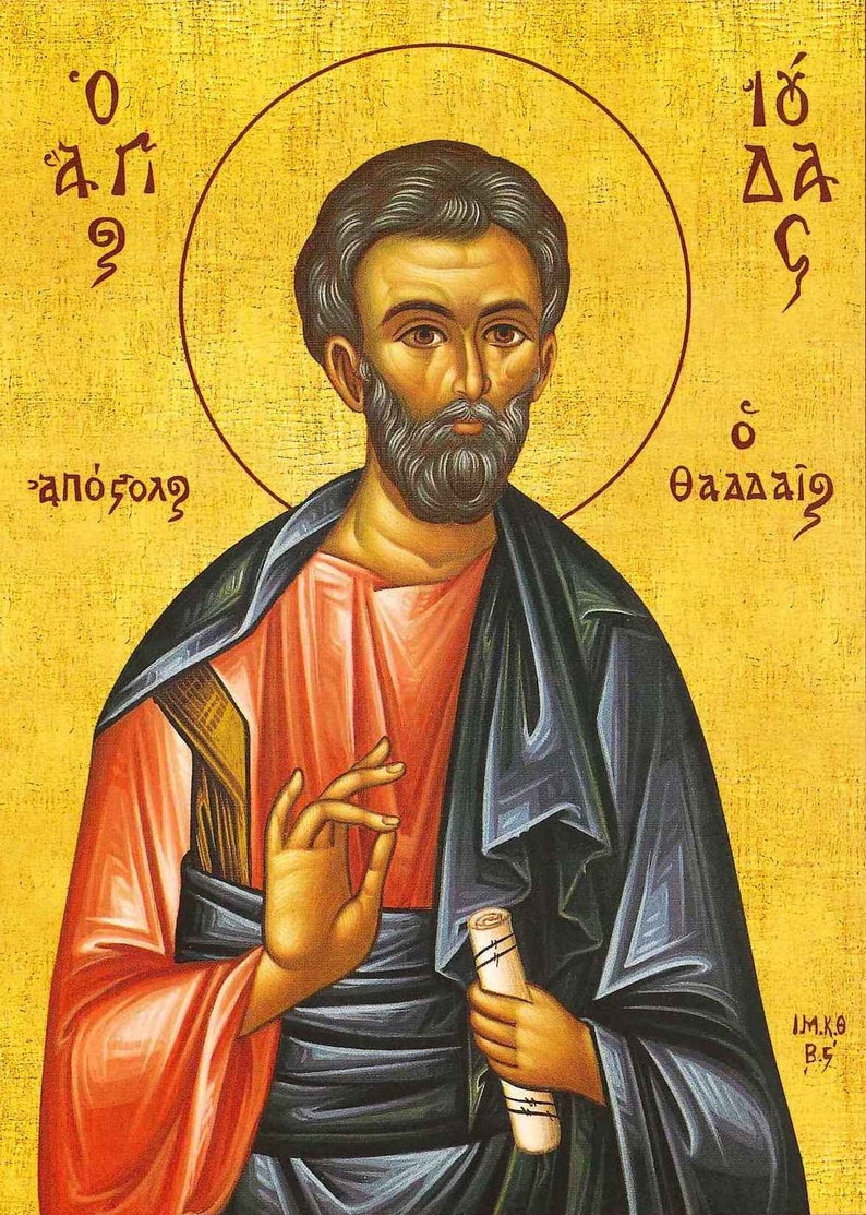 Saint Jude Thaddaeus Orthodox Icon, St Jude the Apostle Christian Icon ...