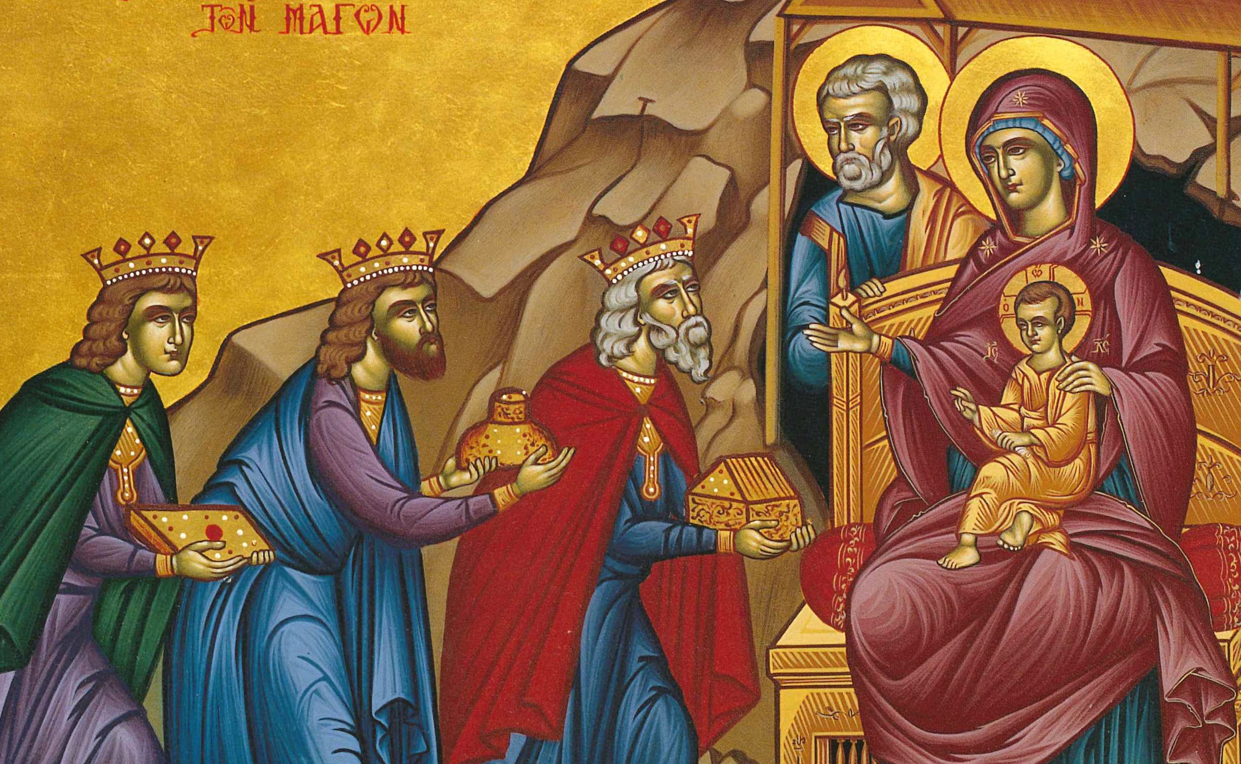 Three Wise Men Religious Icon, Adoration of the Magi, Christmas Icon ...