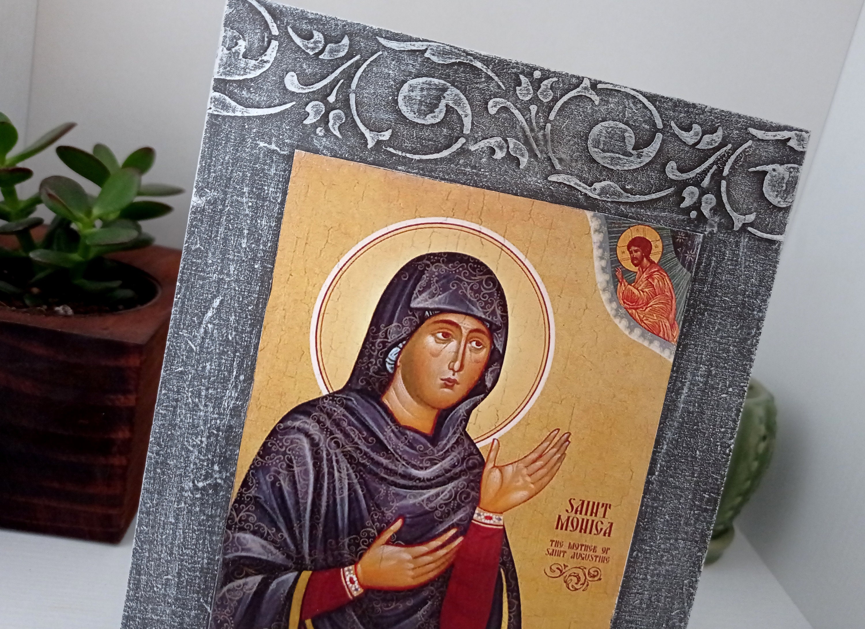 Saint Monica of Hippo Icon, Roman Catholic Art, Religious Home Decor ...
