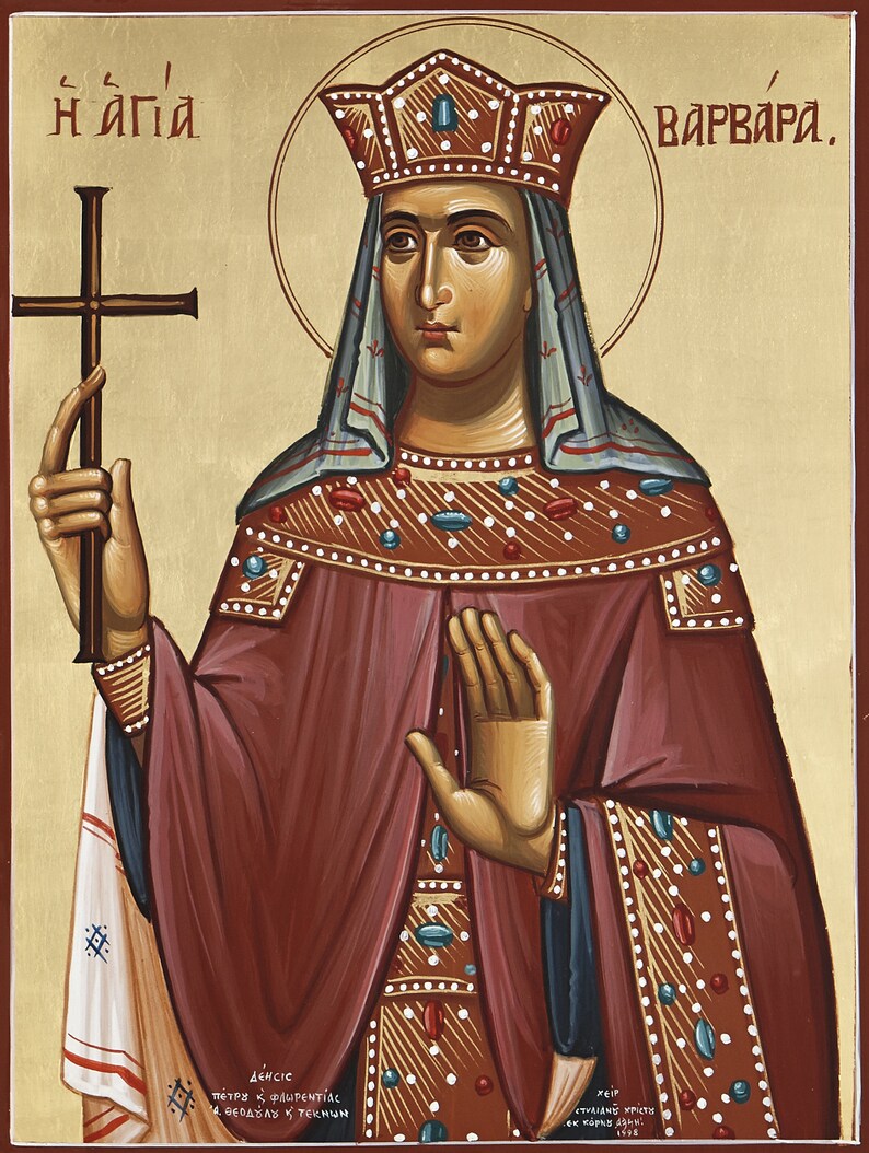 Great Martyr Saint Barbara Icon Wall Hanging Greek Orthodox | Etsy