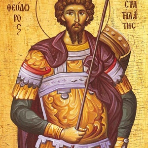 Saint Theodore Stratelates Orthodox Icon, Theodore the General, Warrior ...
