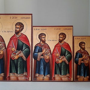 Saint Cosmas and Damian Icon, St Cosma, St Damian, Patron of ...