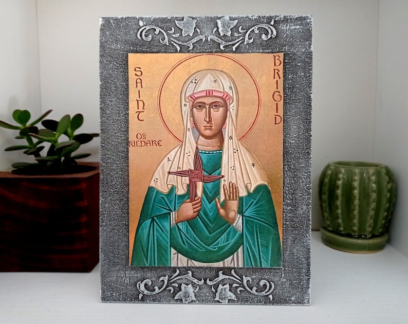 Saint Brigid of Kildare, St Brigid Catholic Icon, Saint Artwork, Irish ...