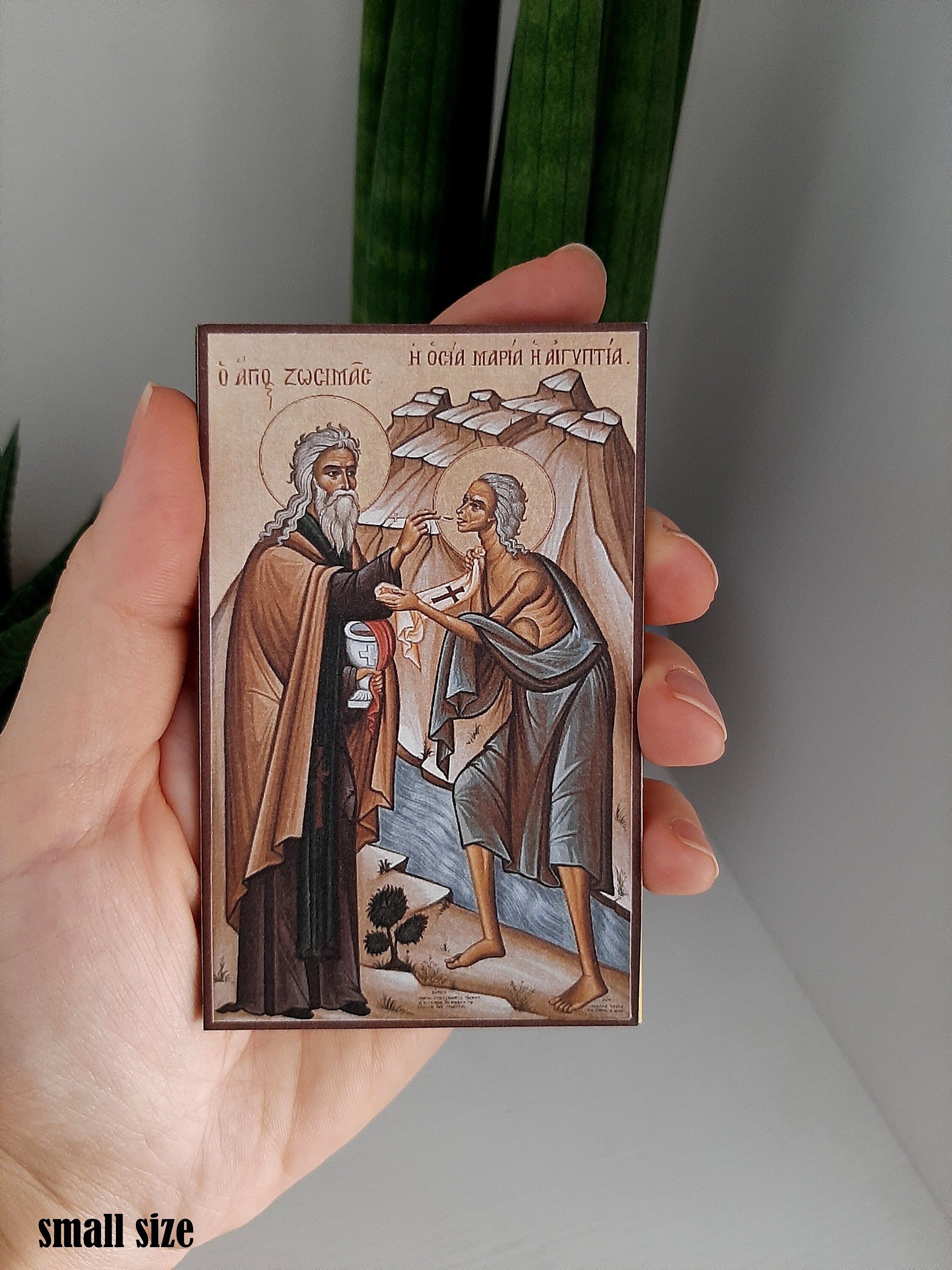 Saints Zosimas and Mary of Egypt, Saint Zosimas Wood Icon, Saint Mary ...