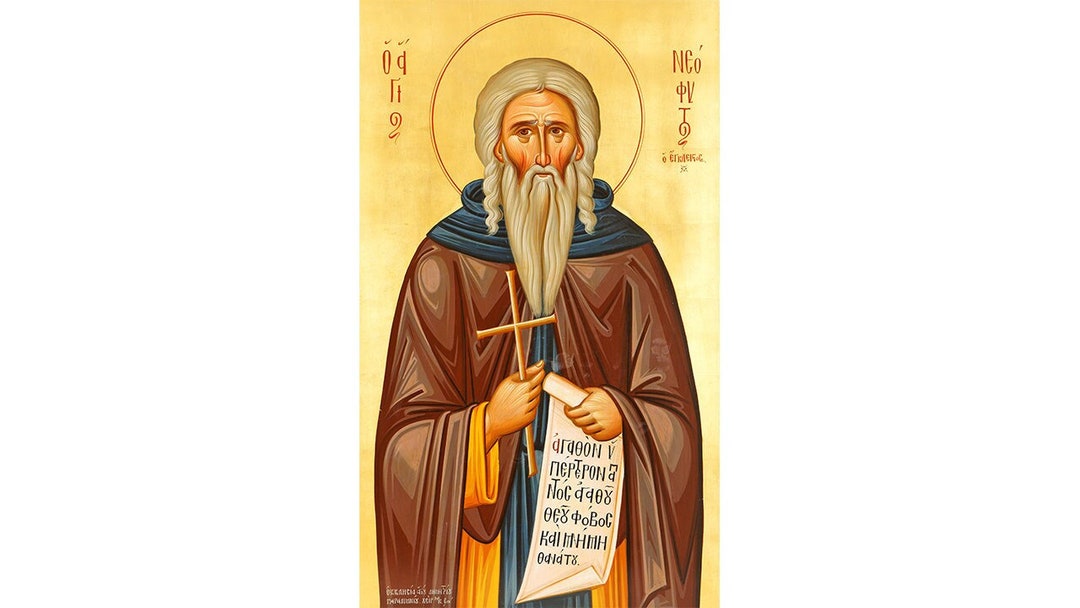 Orthodox Icon Saint Neophytos of Cyprus, Saint Neophytos the Recluse ...