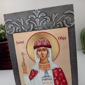 Saint Olga Prayer Icon, Saint Olga Equal to the Apostles Handmade Icon ...