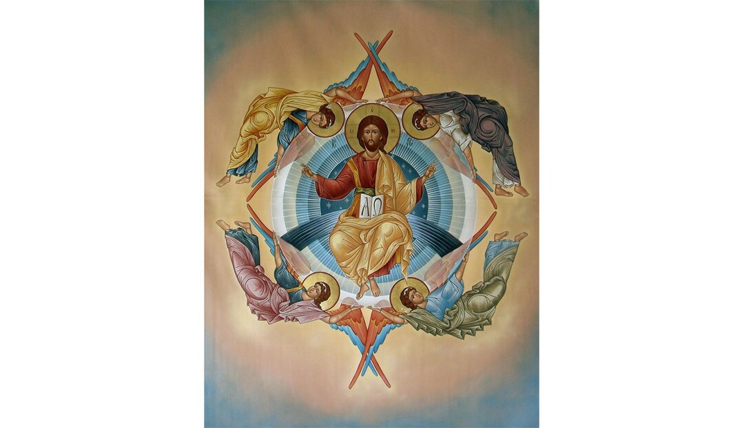 Jesus in Heaven Orthodox Icon Our God in Glory Ascension - Etsy