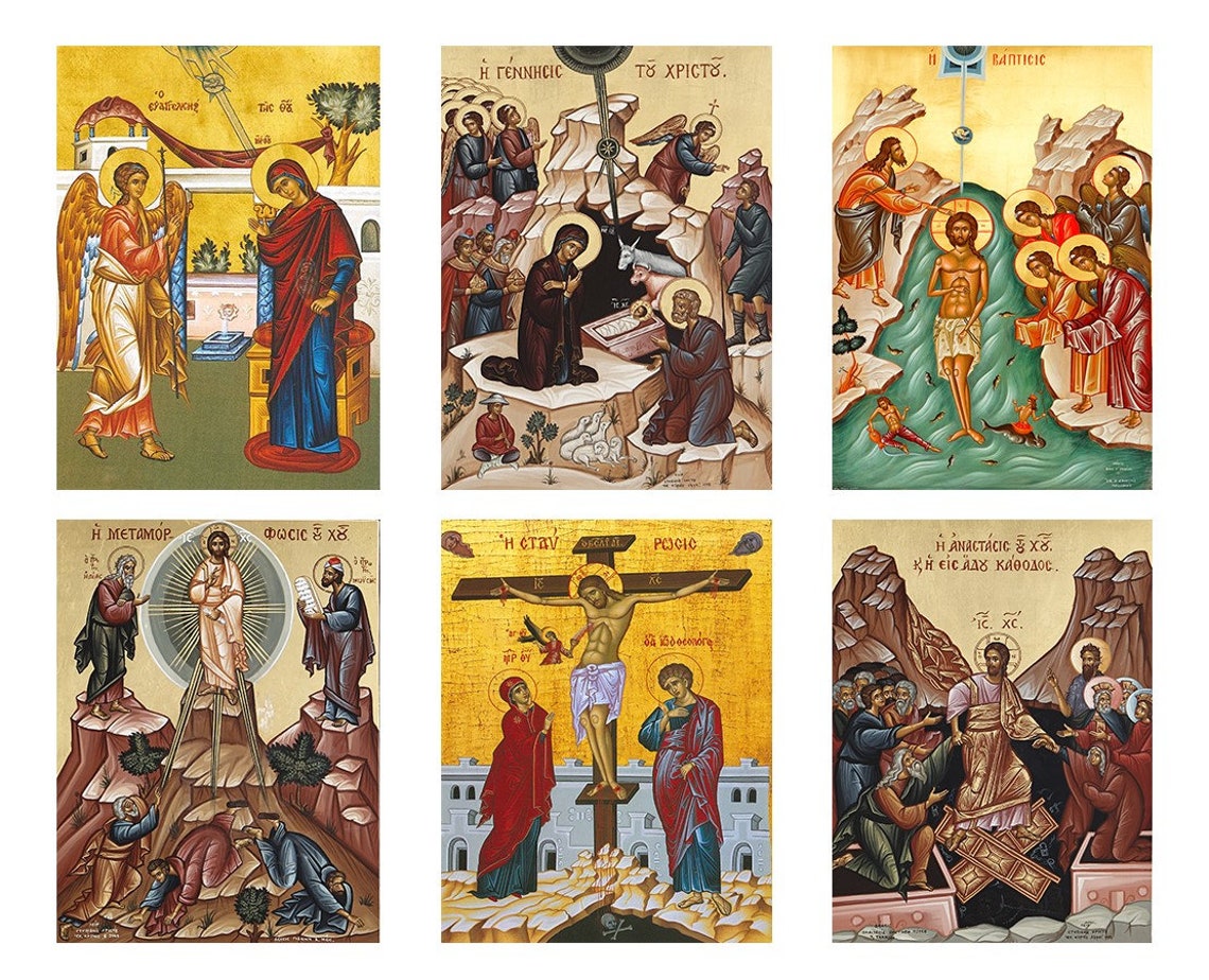 Life of Jesus Annunciation Icon Genesis Icon Baptism of - Etsy