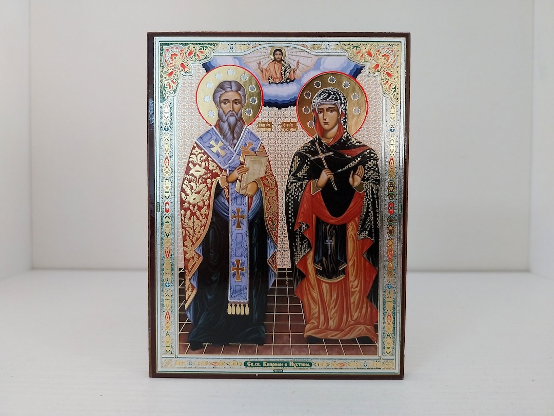 Orthodox Icon Saint Cyprian and Saint Justina, St Cyprian Icon, St ...