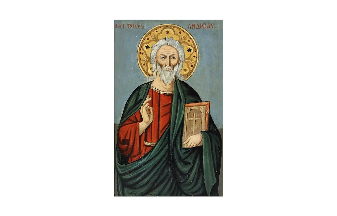 Saint Andrew the Apostle Icon, Handmade Greek Orthodox Icon of St ...