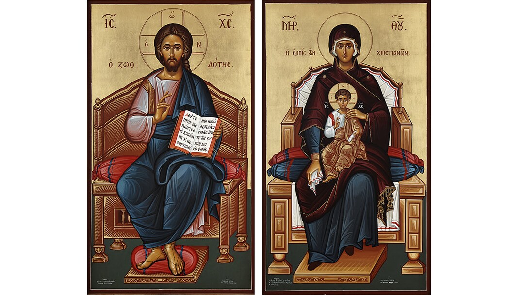 Orthodox Prayer Icon Set Jesus the Life Giver Icon Virgin - Etsy