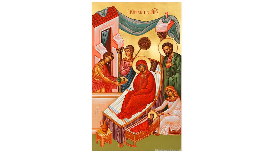 Nativity Scene Orthodox Icon, Birth of Jesus, Christian Wood Wall Art ...