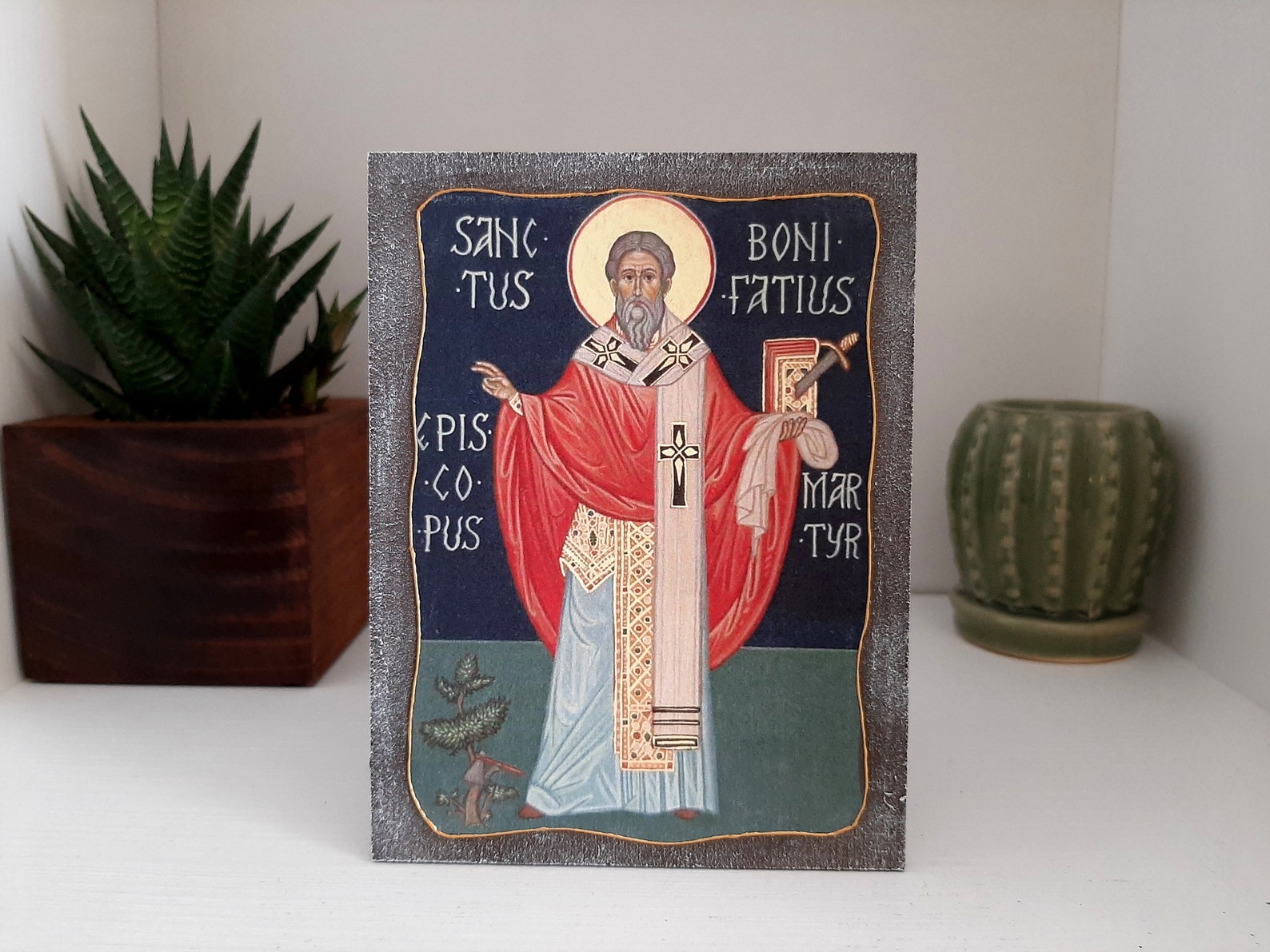 Saint Boniface Saint Bonifatius icon Saint Boniface de | Etsy