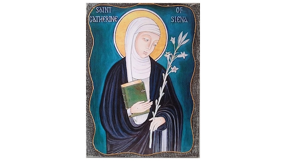 Saint Catherine of Siena Catholic Icon of St Catherine Siena | Etsy