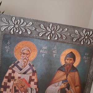 Saint Cyril and Saint Methodius Orthodox Icon, Eastern Christian Church ...