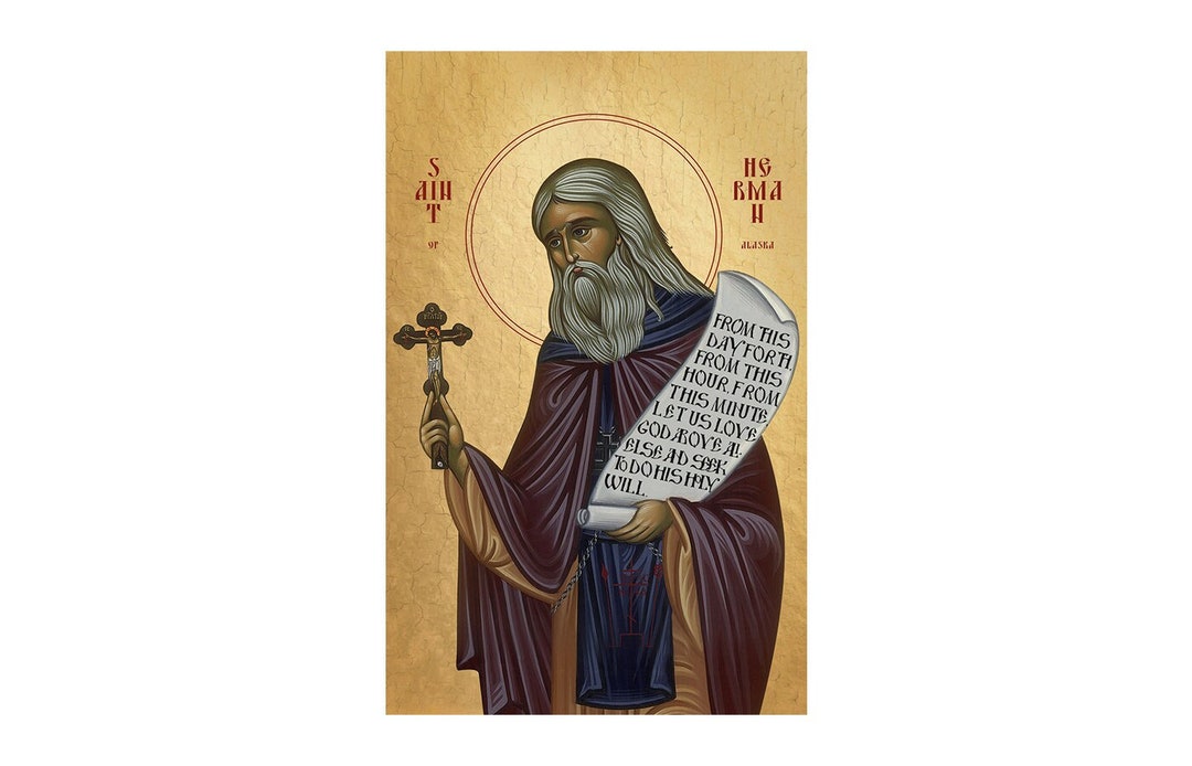 Saint Herman of Alaska Icon, Handmade Greek Orthodox Icon of St Herman ...