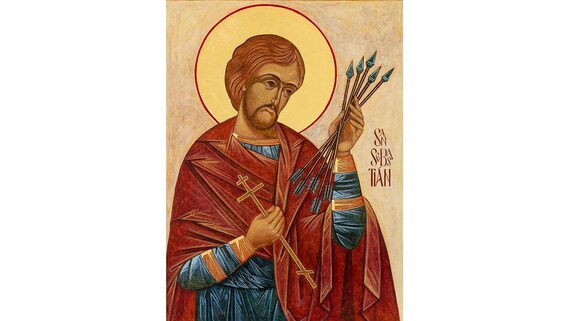 Saint Sebastian Patron Saint of Athletes Saint Sebastien - Etsy