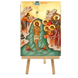 The Baptism of God Orthodox Icon, Theophany Icon, Jesus Baptism, Jesus ...