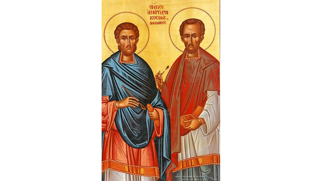 Orthodox Icon of Saints Cosmas and Damian, St Cosmas, St Damian, Saints ...